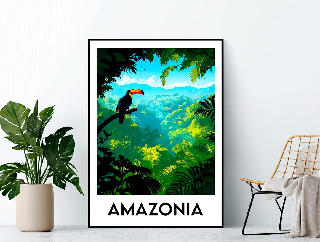 Amazonia Poster, Amazonia Art Print, Amazonia Brazil, Vintage Travel ...
