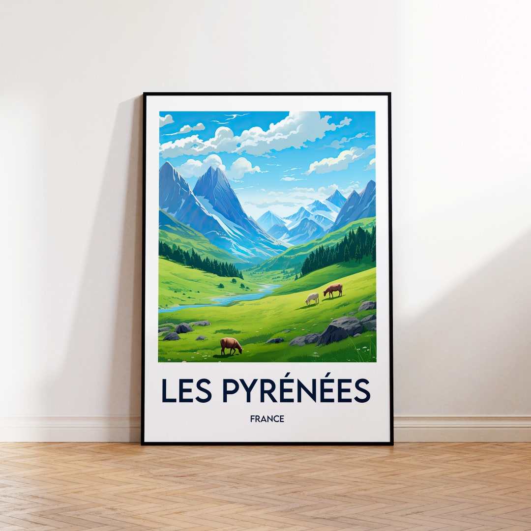 Poster Die Pyrenäen, Das Pyrenäen-Poster, Der Pyrenäen-Frankreich-Druck ...
