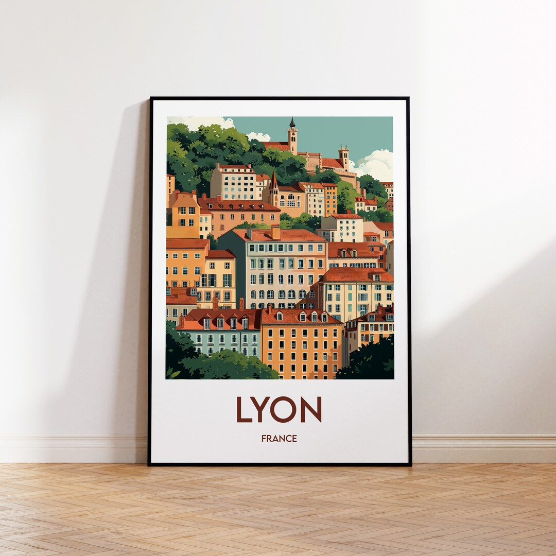 Lyon Poster, Lyon Art Print, Lyon France Customizable, Lyon France Gift ...