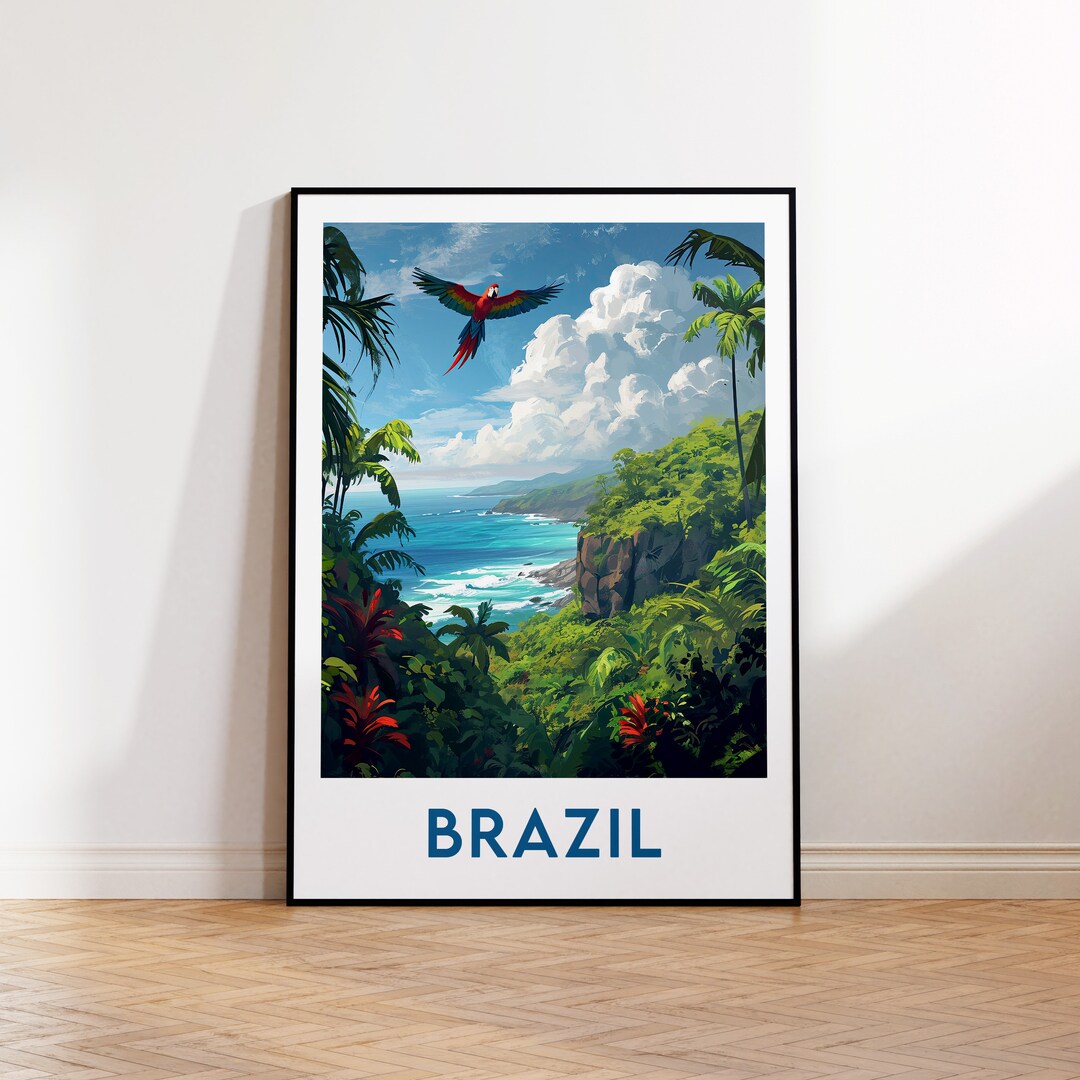 Brazil Poster, Brazil Art Print, Brazil Customizable, Vintage Travel ...