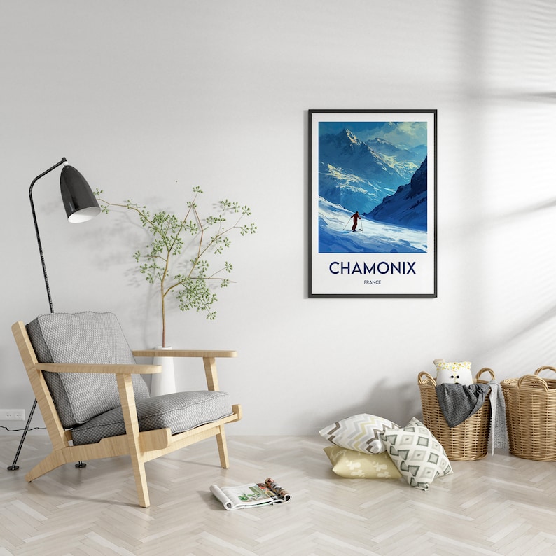 Chamonix Travel Poster, Chamonix Art Print, Chamonix Ski Resort ...