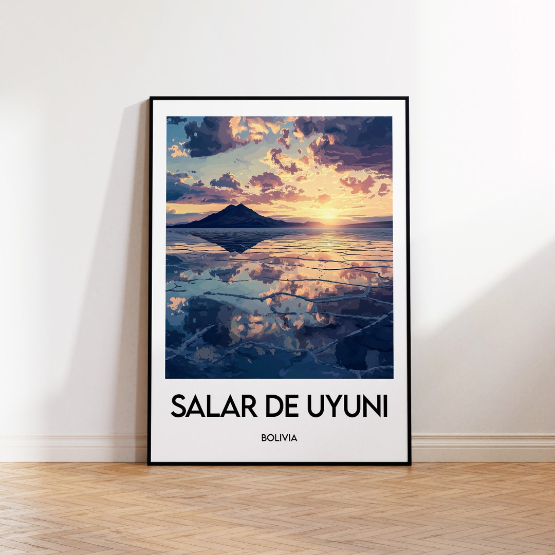 Salar De Uyuni Travel Poster, Salar De Uyuni Desert Print, Salar De ...