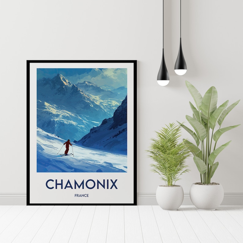 Chamonix Travel Poster, Chamonix Art Print, Chamonix Ski Resort ...
