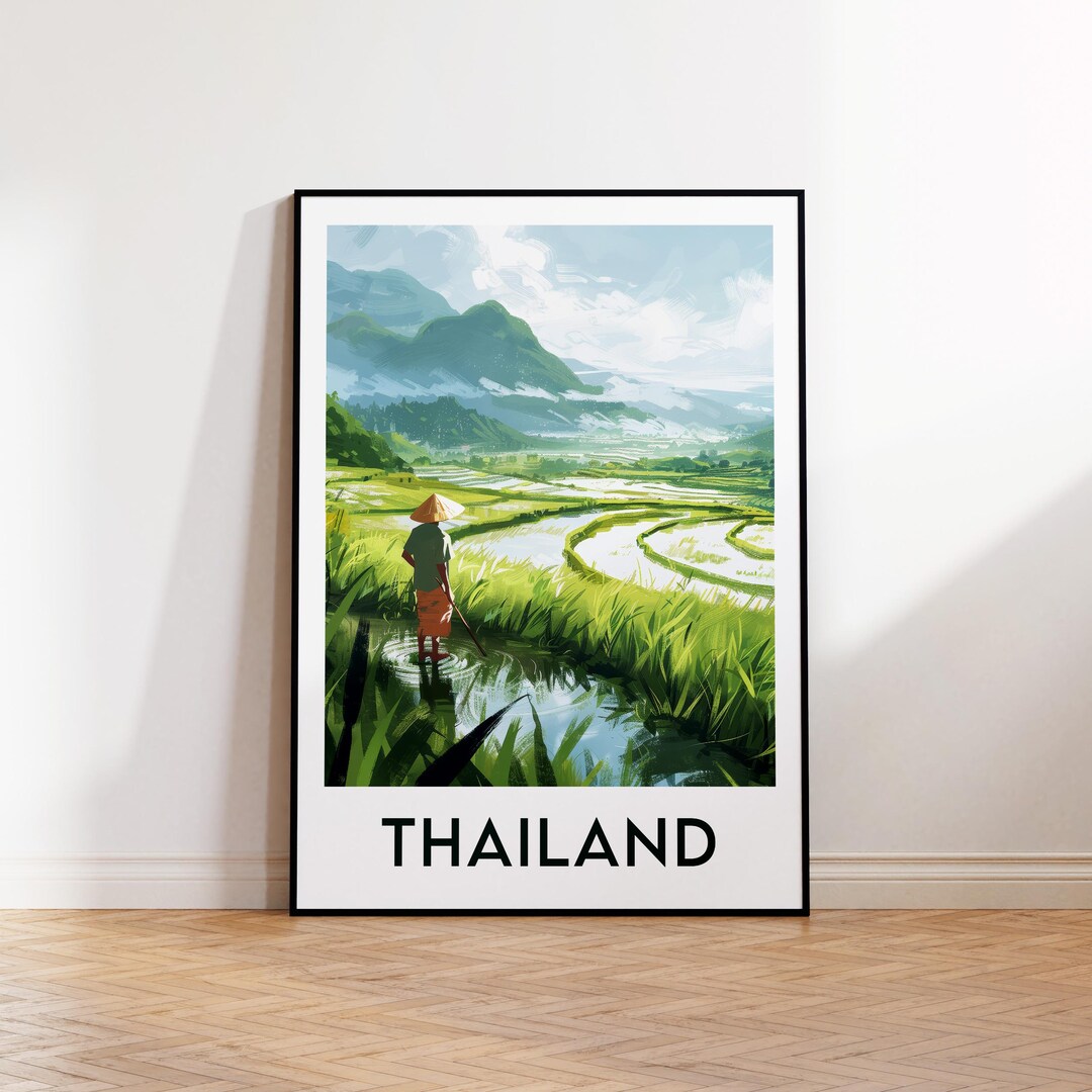 Thailand Poster, Thailand Art Print, Thailand, Vintage Travel Poster ...