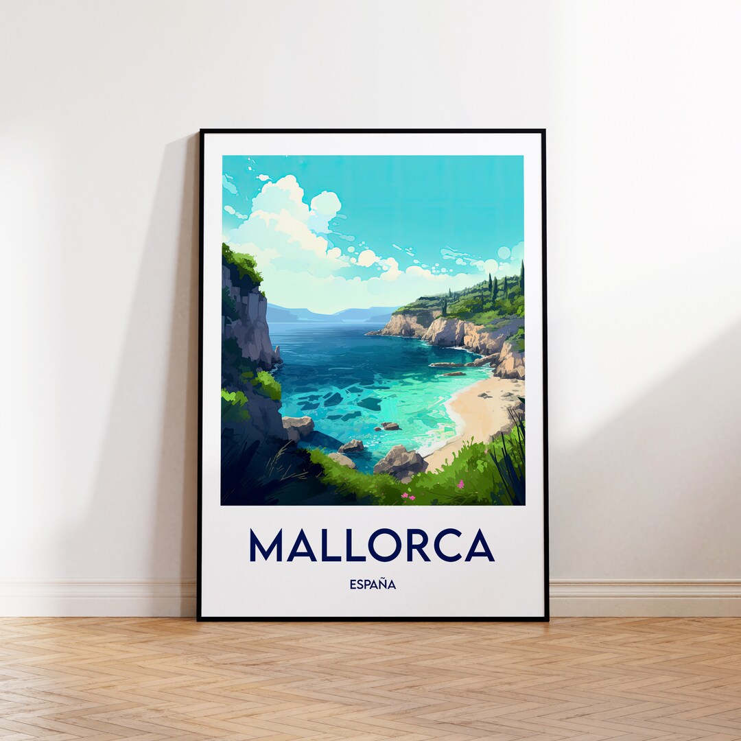Mallorca Poster, Mallorca Spain Print, Mallorca Illustration, España ...