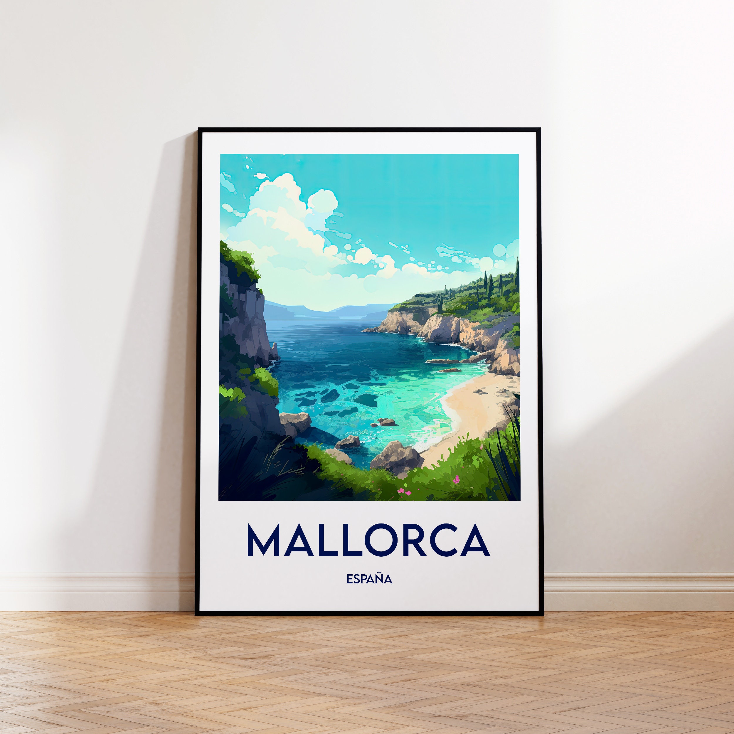 Mallorca Poster, Mallorca Spain Print, Mallorca Illustration, España ...