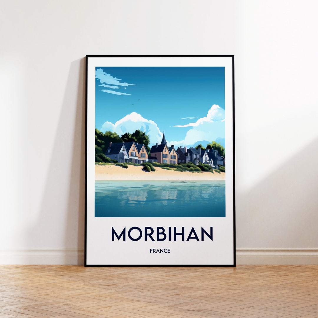 Morbihan Poster, Morbihan Brittany Print, Morbihan Illustration, Breizh ...