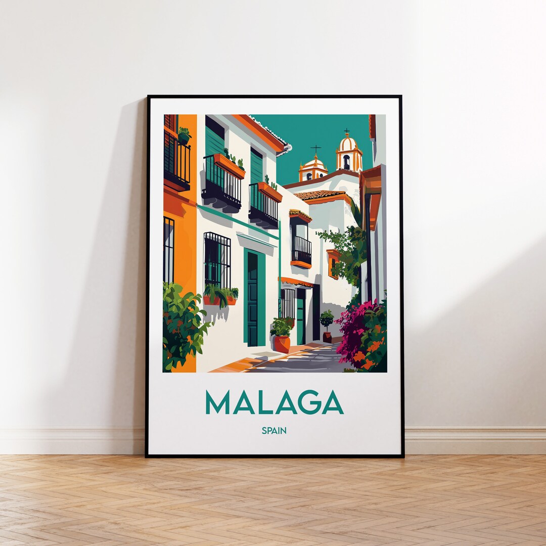 Malaga Poster, Malaga Art Print, Malaga Spain Customizable, Malaga ...