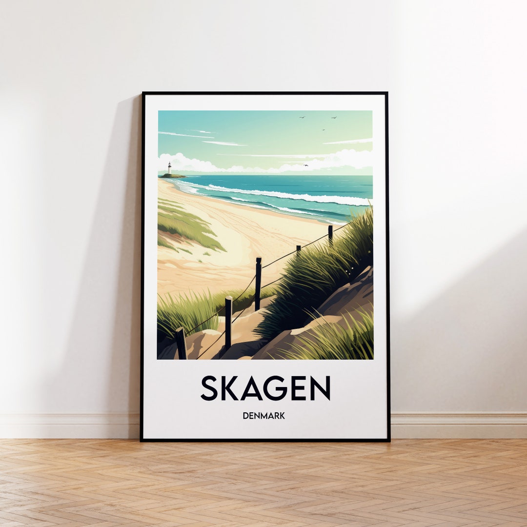 Skagen Poster, Skagen Print, Skagen Illustration, Skagen Denmark Gift ...
