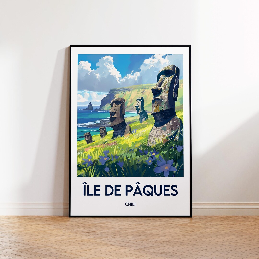 Easter Island Poster, Easter Island Art Print, Easter Island Chile ...
