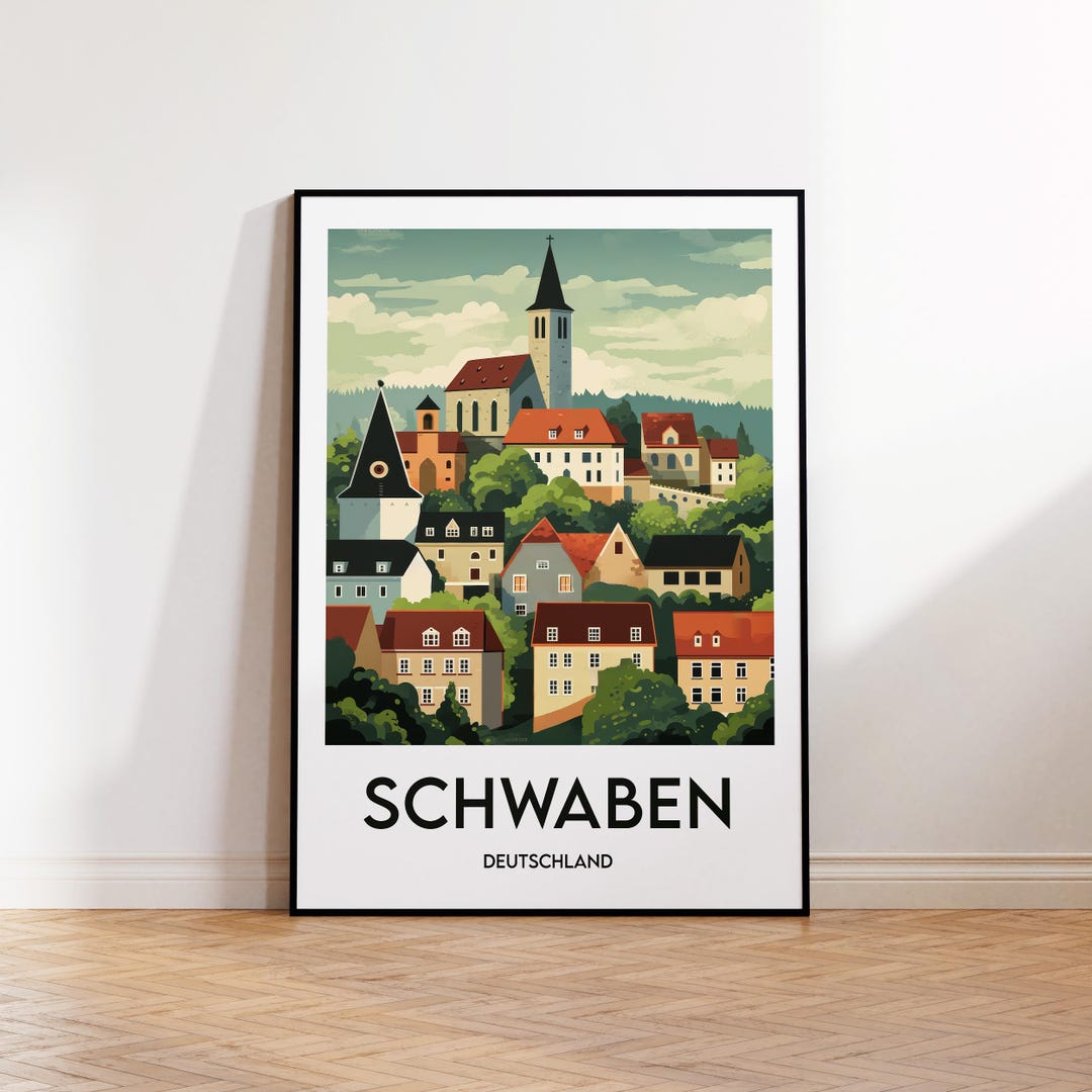 Schwaben Poster, Schwaben Art Print, Schwaben Stadt Deutschland ...