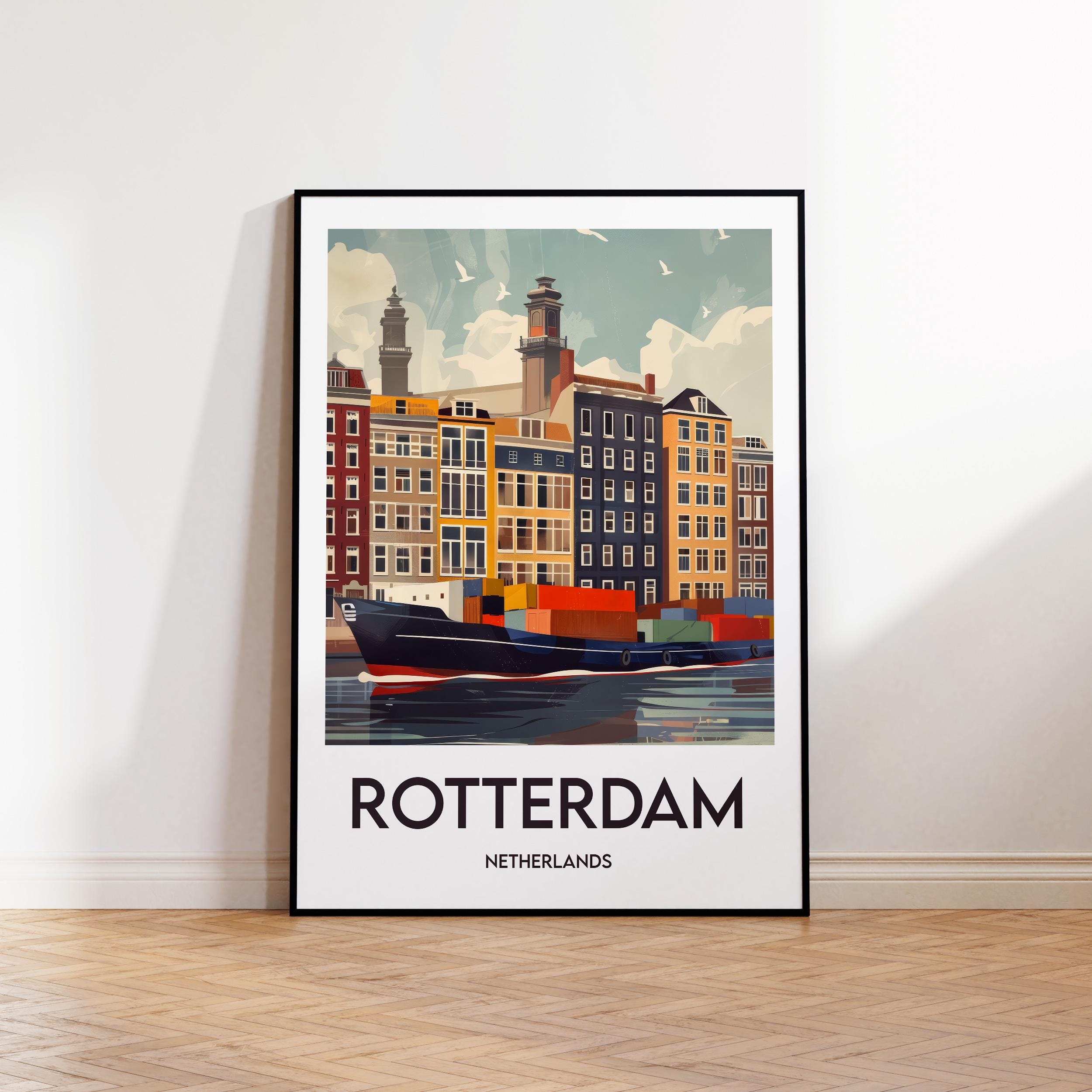 Rotterdam Poster, Rotterdam Art Print, Rotterdam Holland, Rotterdam ...