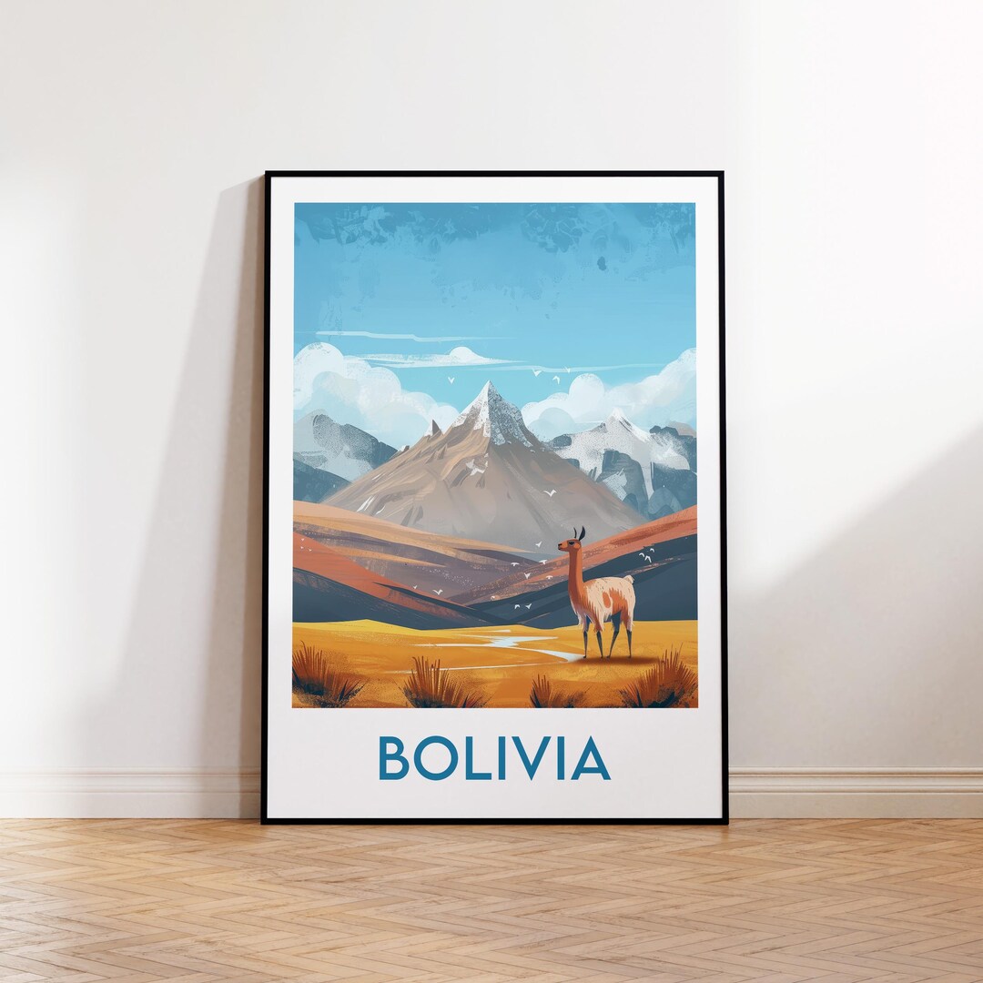 Bolivia Poster, Bolivia Art Print, Bolivia Customizable Bolivia ...