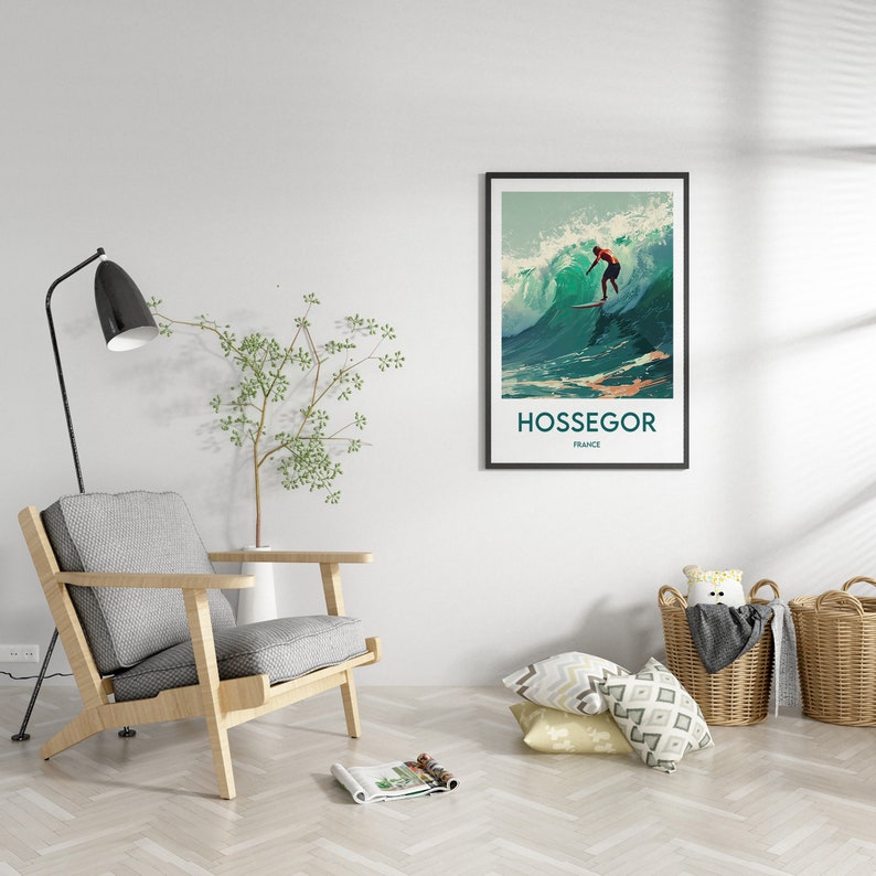 Hossegor Travel Poster, Hossegor Art Print, Hossegor Illustration ...