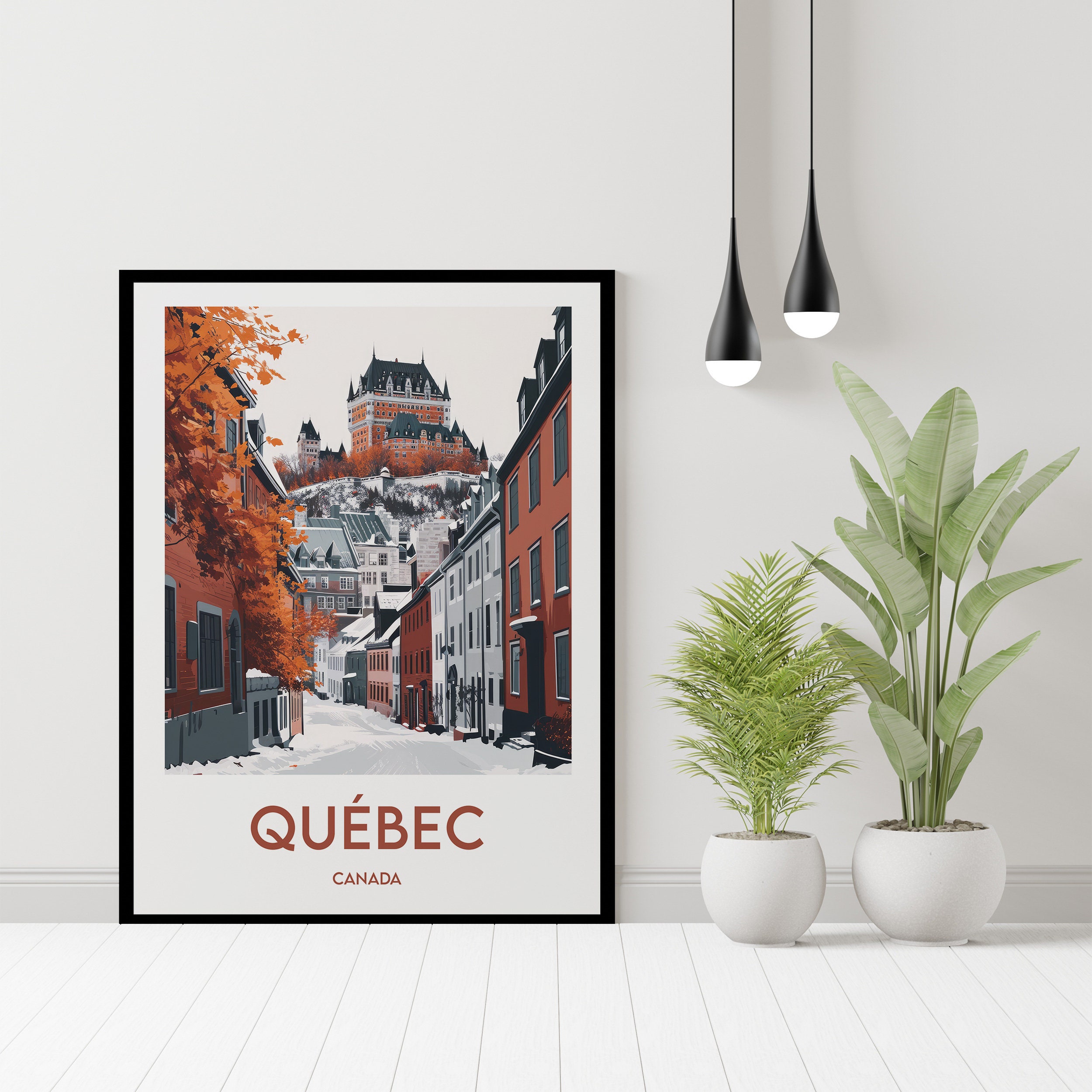 Quebec Poster, Quebec City Art Print, Quebec City Province of Quebec ...