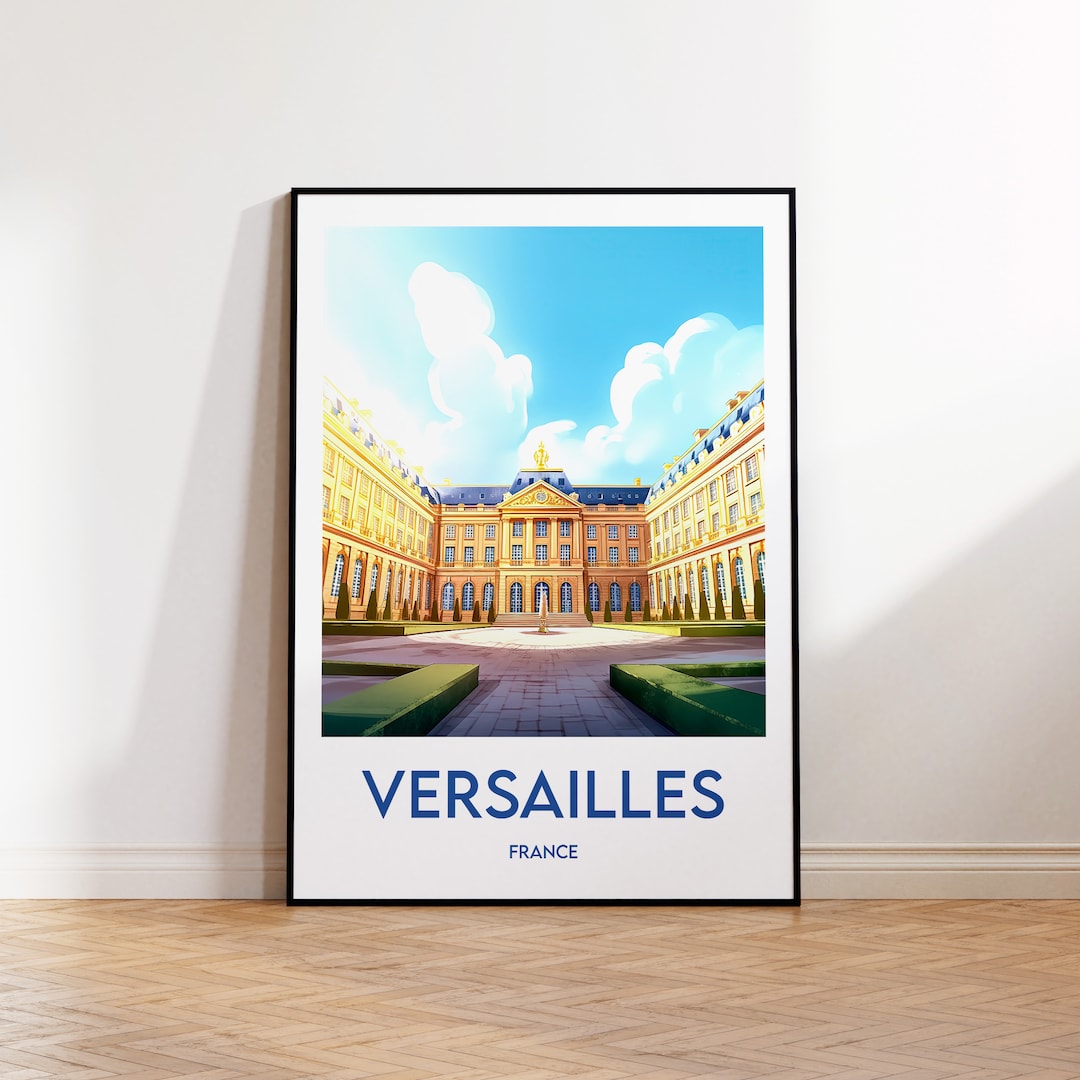 Versailles Print, Château De Versailles Poster, Versailles Wall Art, Yvelines Retro Travel ...