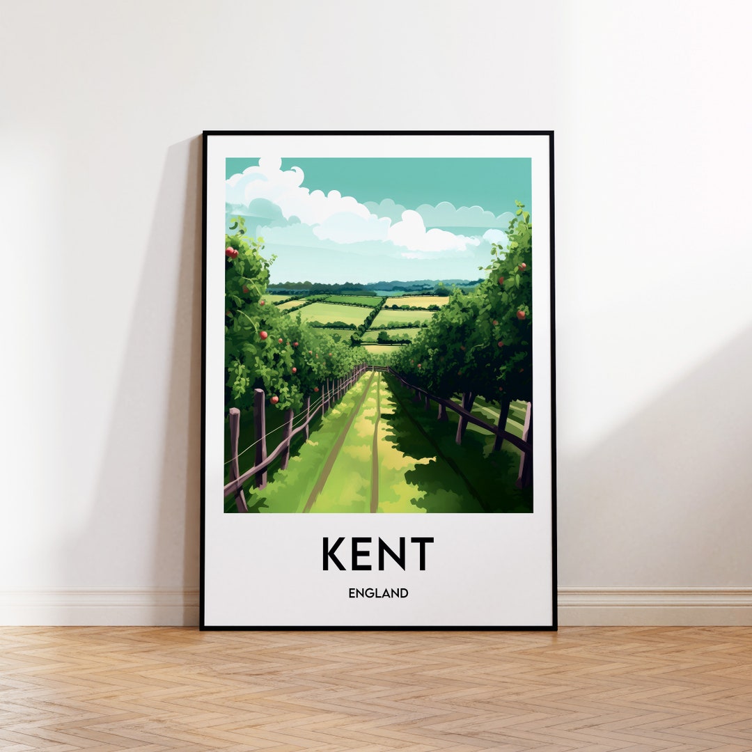 Kent Poster, West Kent Print, Kent Illustration, Kent England Gift ...