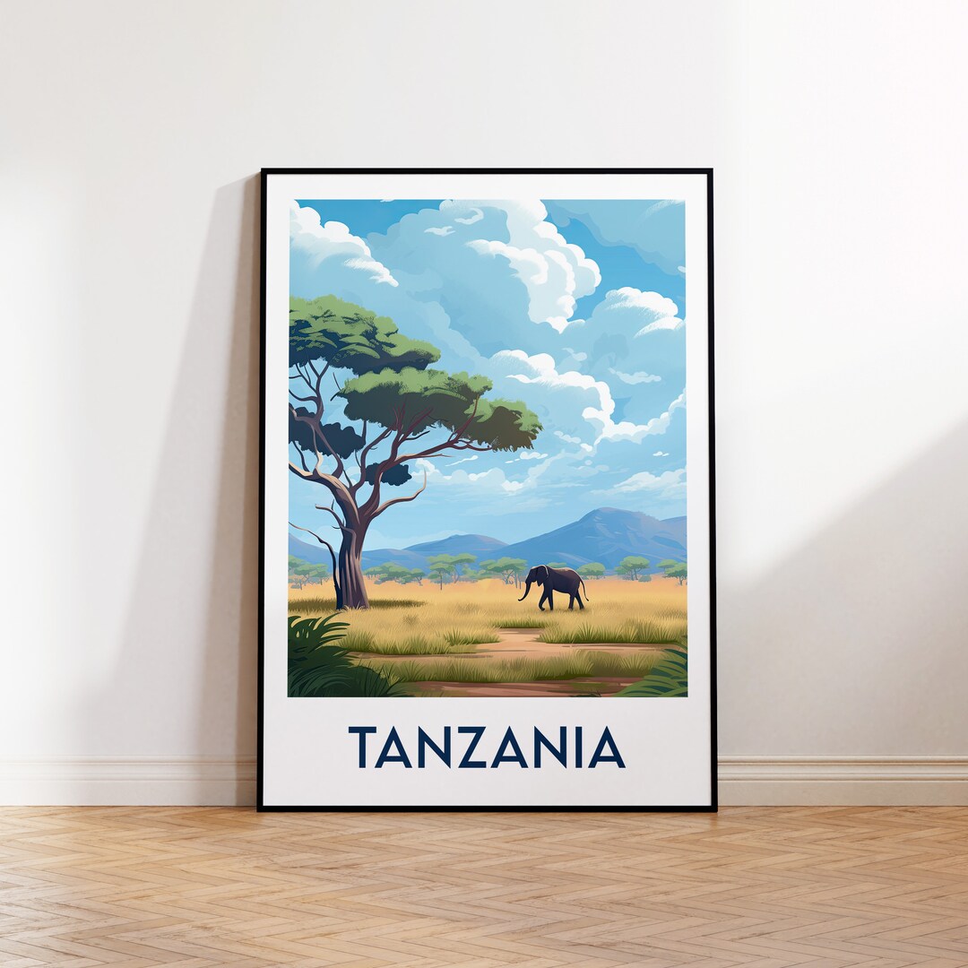 Tanzania Poster, Tanzania Print, Tanzania Illustration, Tanzania Gift ...