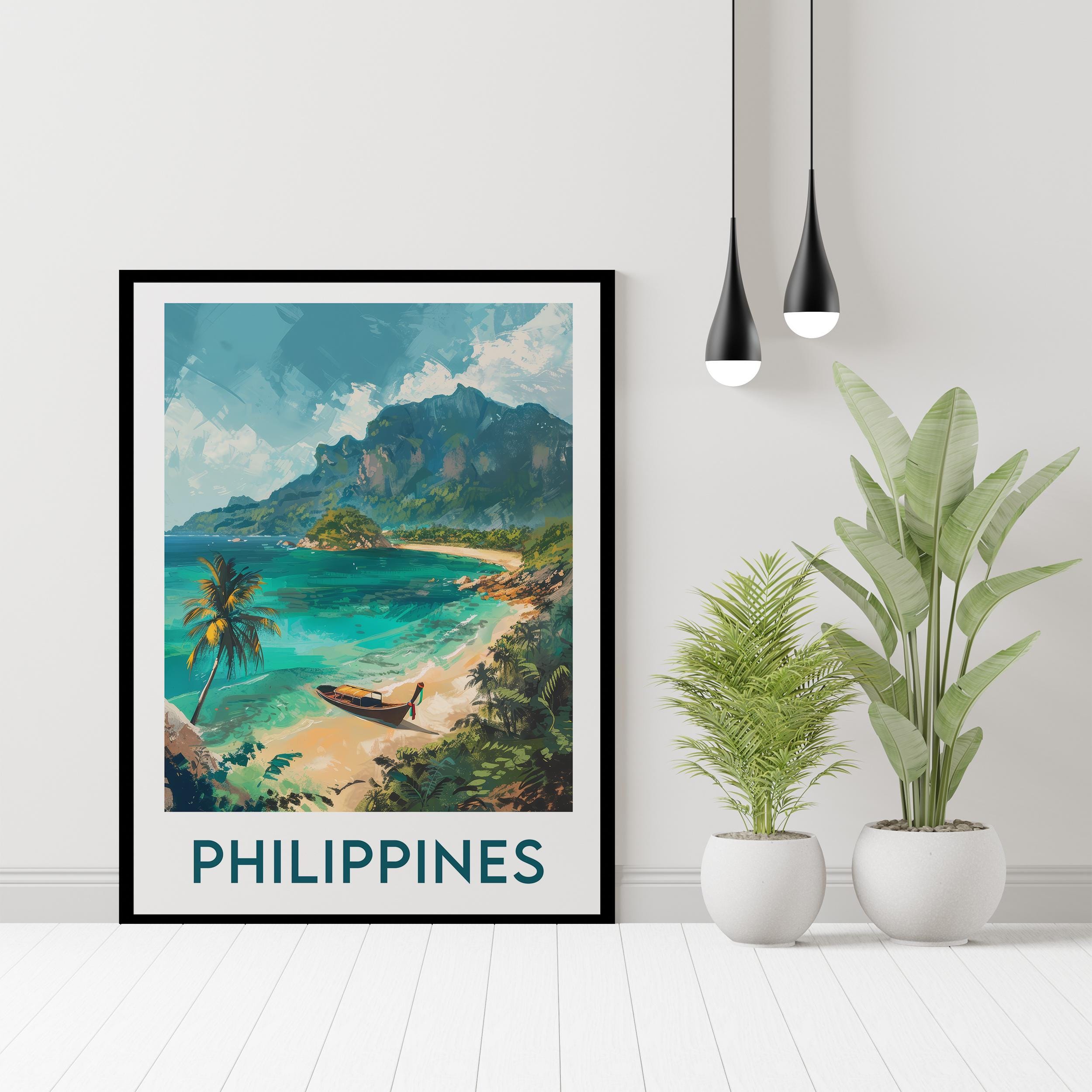 Philippines Poster, Philippines Art Print, Philippines Island, Vintage ...
