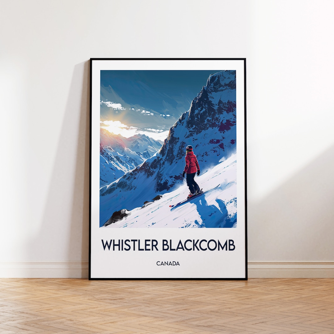 Whistler Blackcomb Poster, Whistler Blackcomb Art Print, Canada SKI ...
