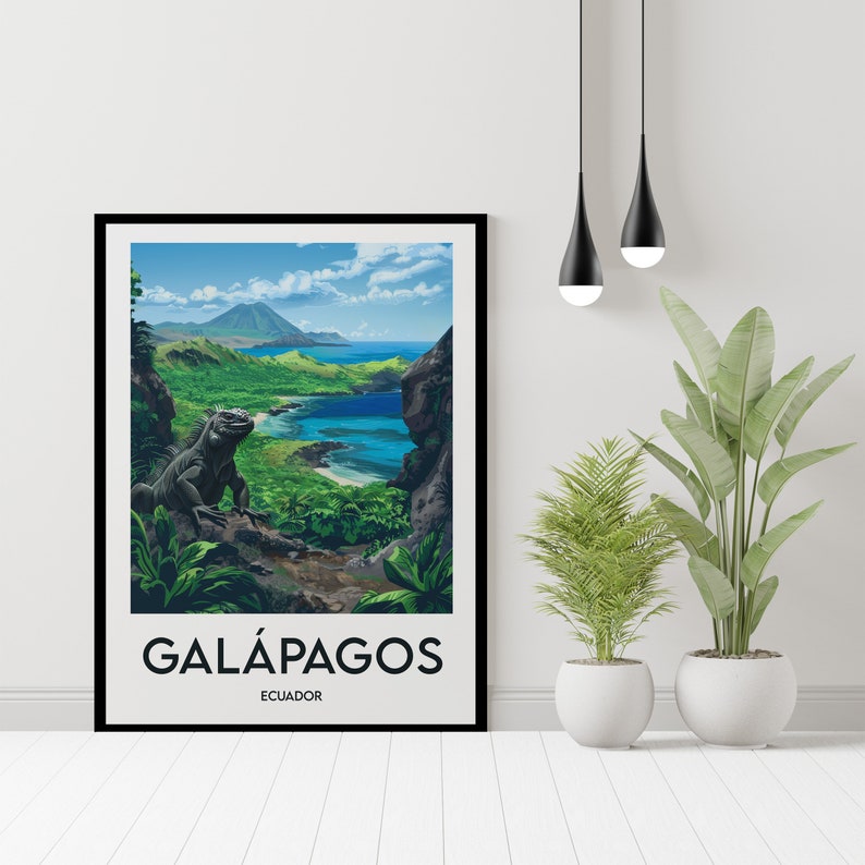 Islas Galápagos Poster, Galapagos Art Print, Galápagos Ecuador ...