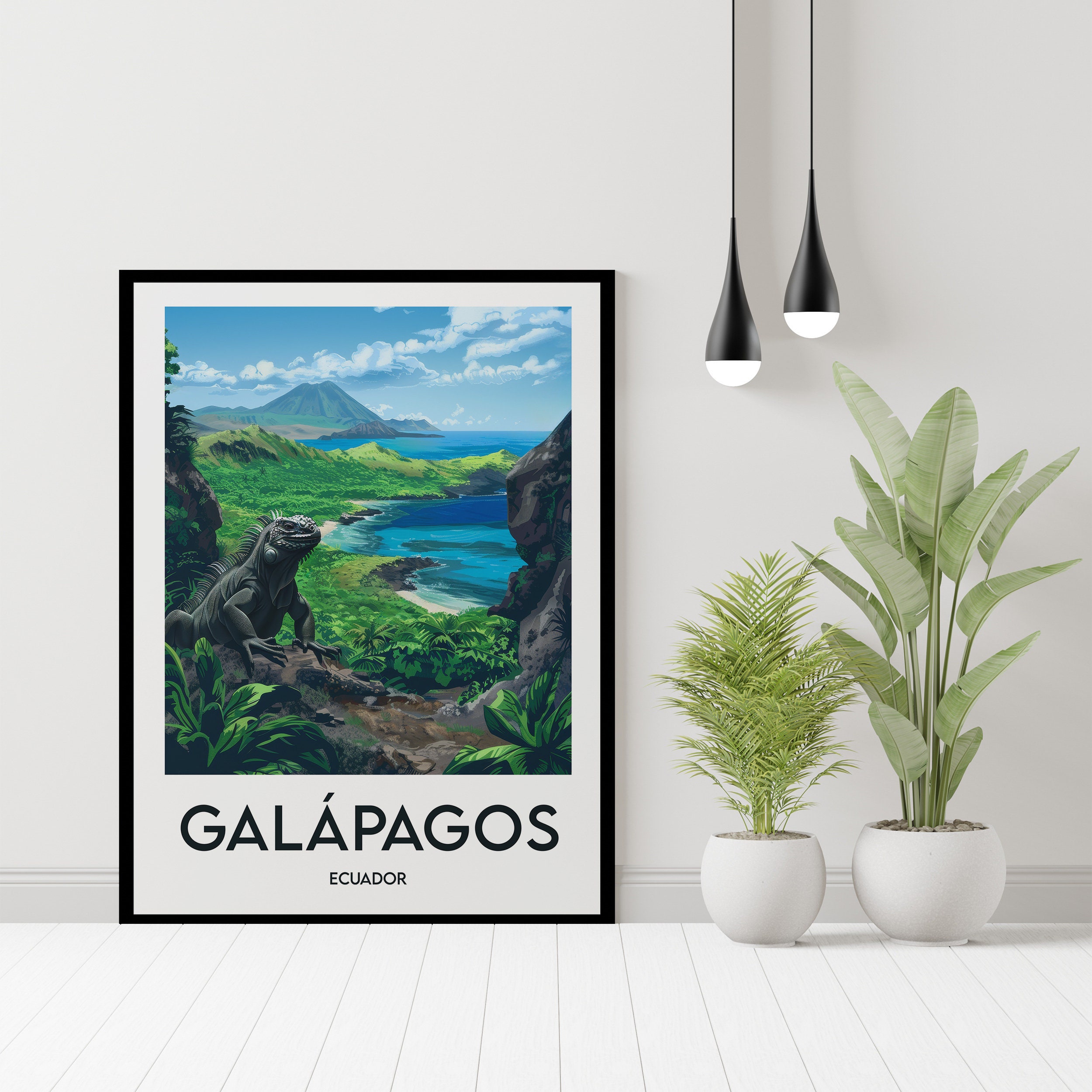 Islas Galápagos Poster, Galapagos Art Print, Galápagos Ecuador ...