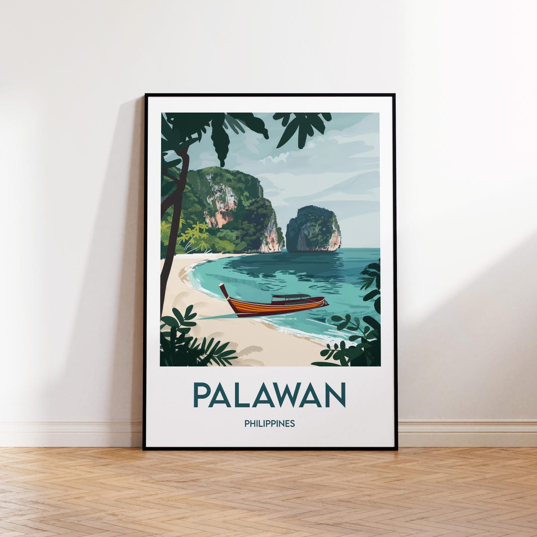 Palawan Poster, Palawan Art Print, Palawan Philippines, Vintage Travel ...