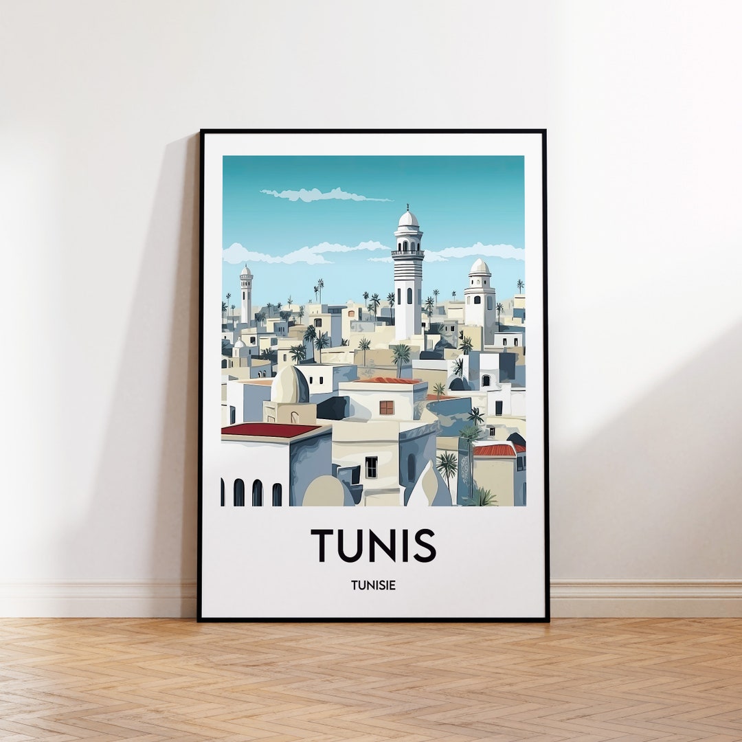 Tunis Poster, Tunis Print, Tunis Illustration, Tunis Tunisia Gift ...