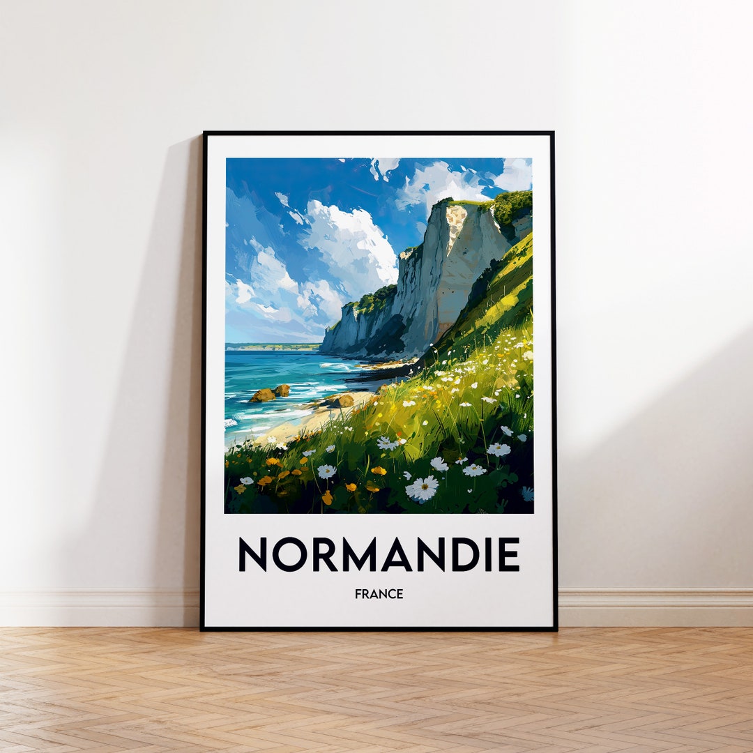 Normandy Poster, Normandy Art Print, Normandy France Illustration, the ...