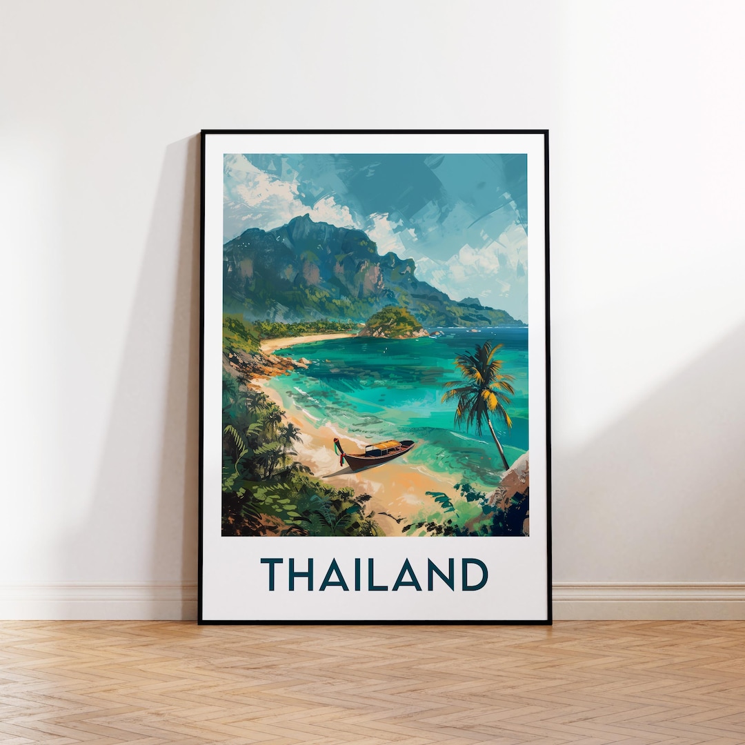 Thailand Poster, Thailand Art Print, Thailand Customizable, Vintage ...