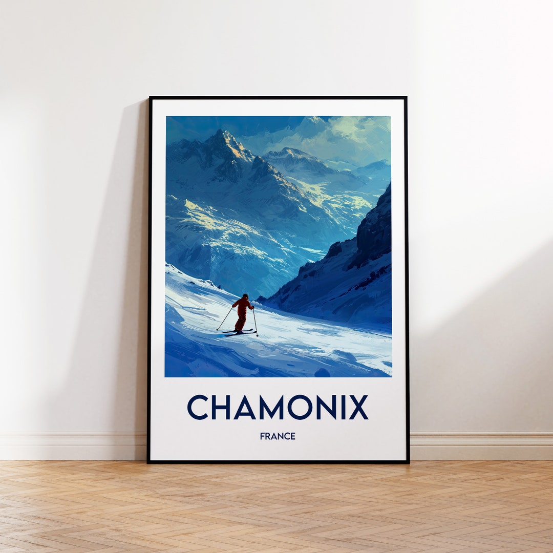Chamonix Travel Poster, Chamonix Art Print, Chamonix Ski Resort ...