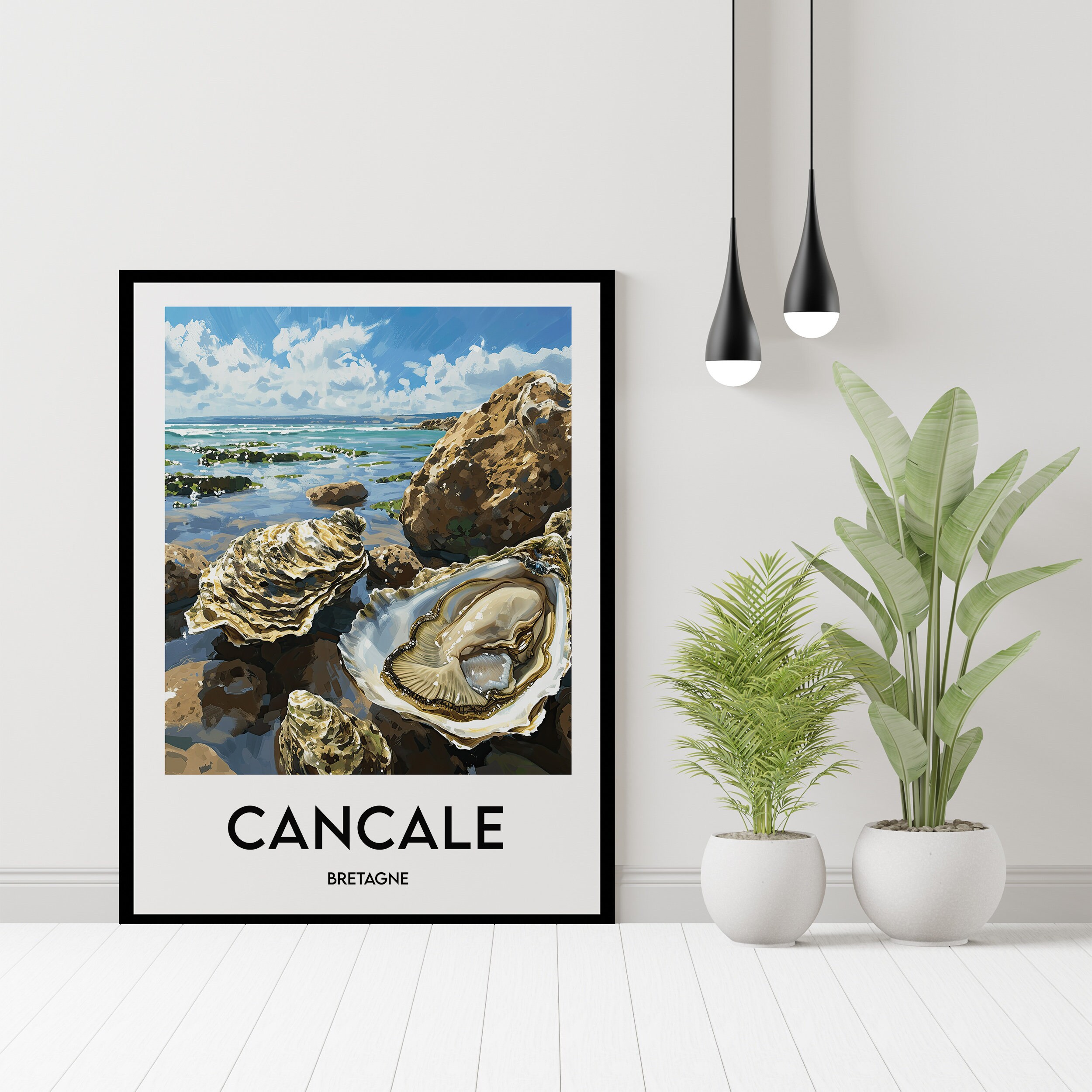 Cancale Travel Poster, Cancale Art Print, Bretagne Cancale, Brittany ...