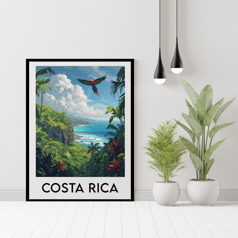 Costa Rica Poster, Costa Rica Art Print, Costa Rica Illustration ...