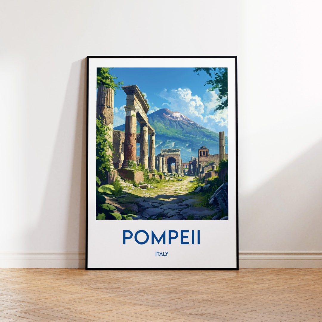 Pompeii Travel Poster, Pompeii Art Print, Pompeii Italia, Pompeii Gift ...