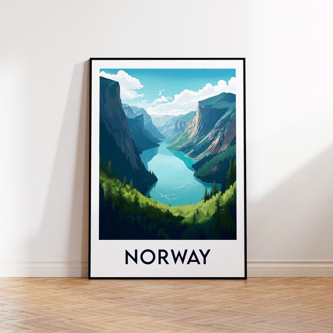 Norway Poster Norway Print Norge Illustration - Etsy