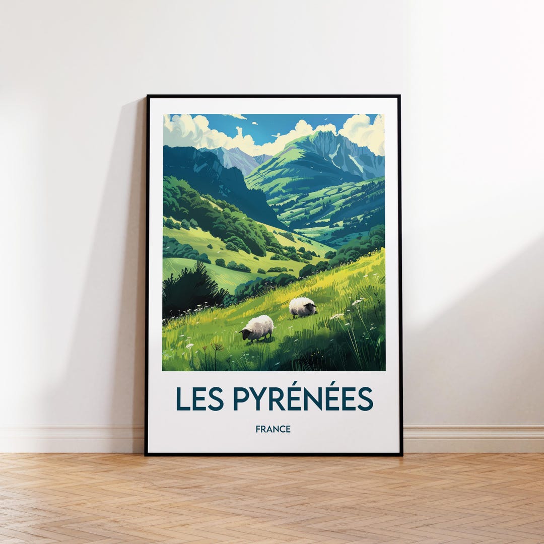 The Pyrenees Poster, the Pyrenees Art Print, the Pyrenees France Travel ...
