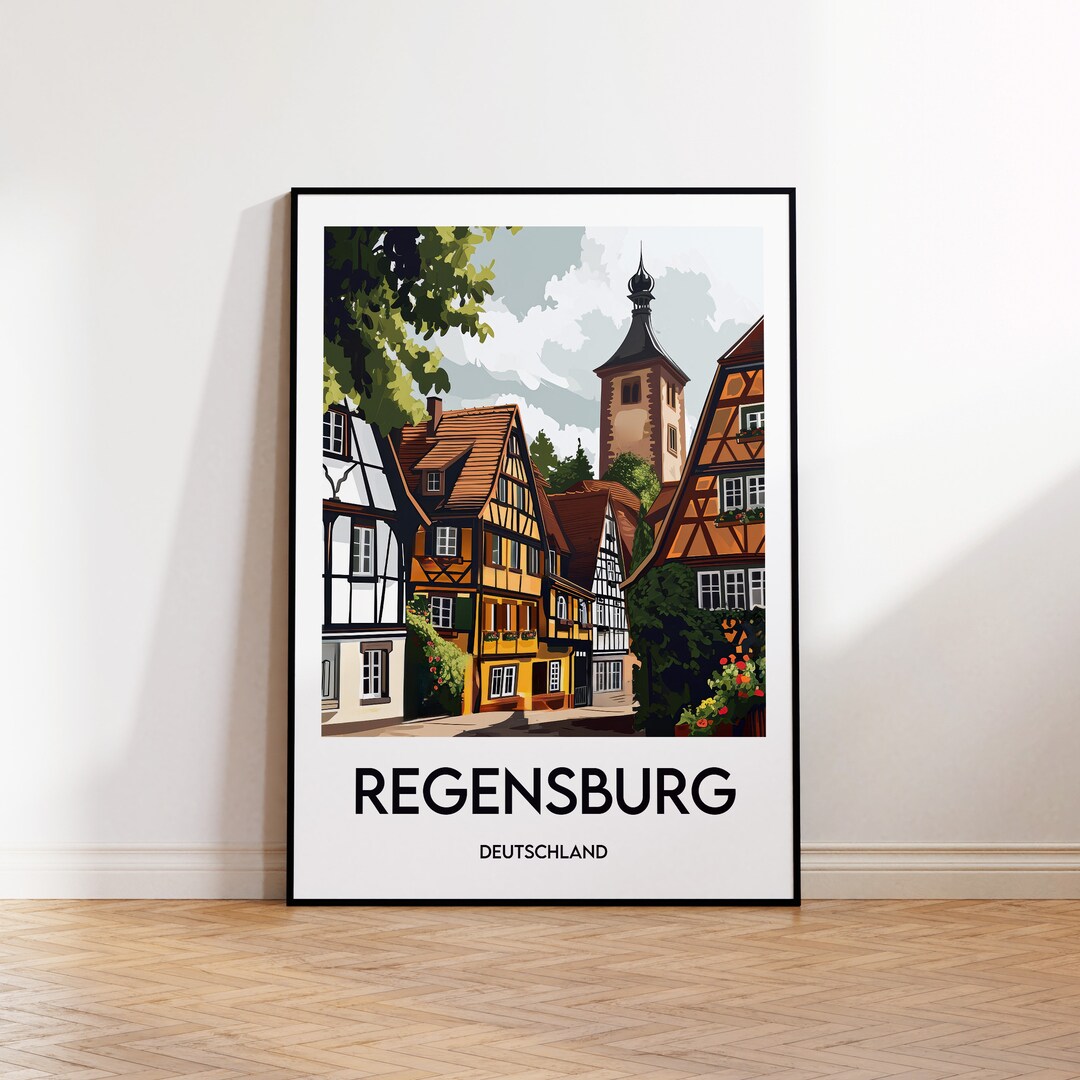 Regensburg Poster, Regensburg Art Print, Regensburg Germany ...