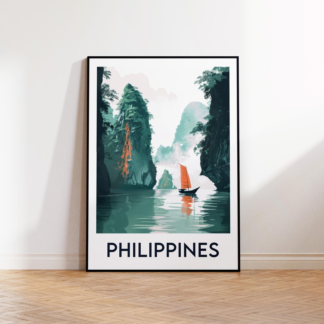 Philippines Poster, Philippines Art Print Customizable, Vintage Travel ...