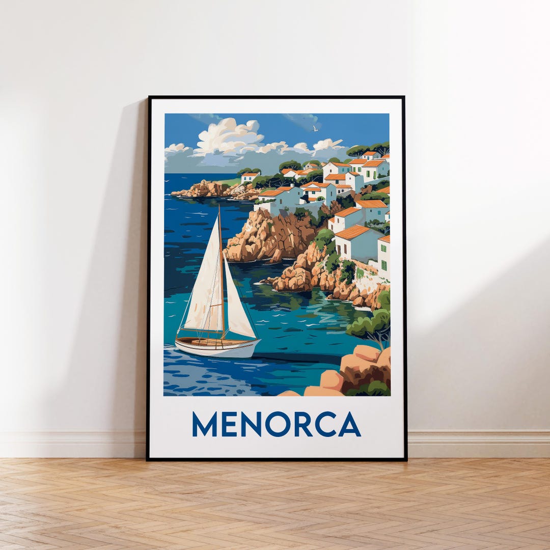 Menorca Poster, Menorca Art Print, Menorca Spain Customizable, Vintage ...
