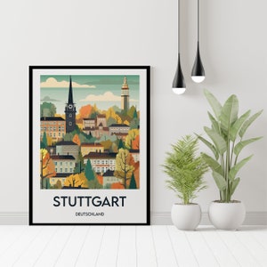 Stuttgart Poster, Stuttgart Art Print, Stuttgart Gift, Germany Wall Art ...