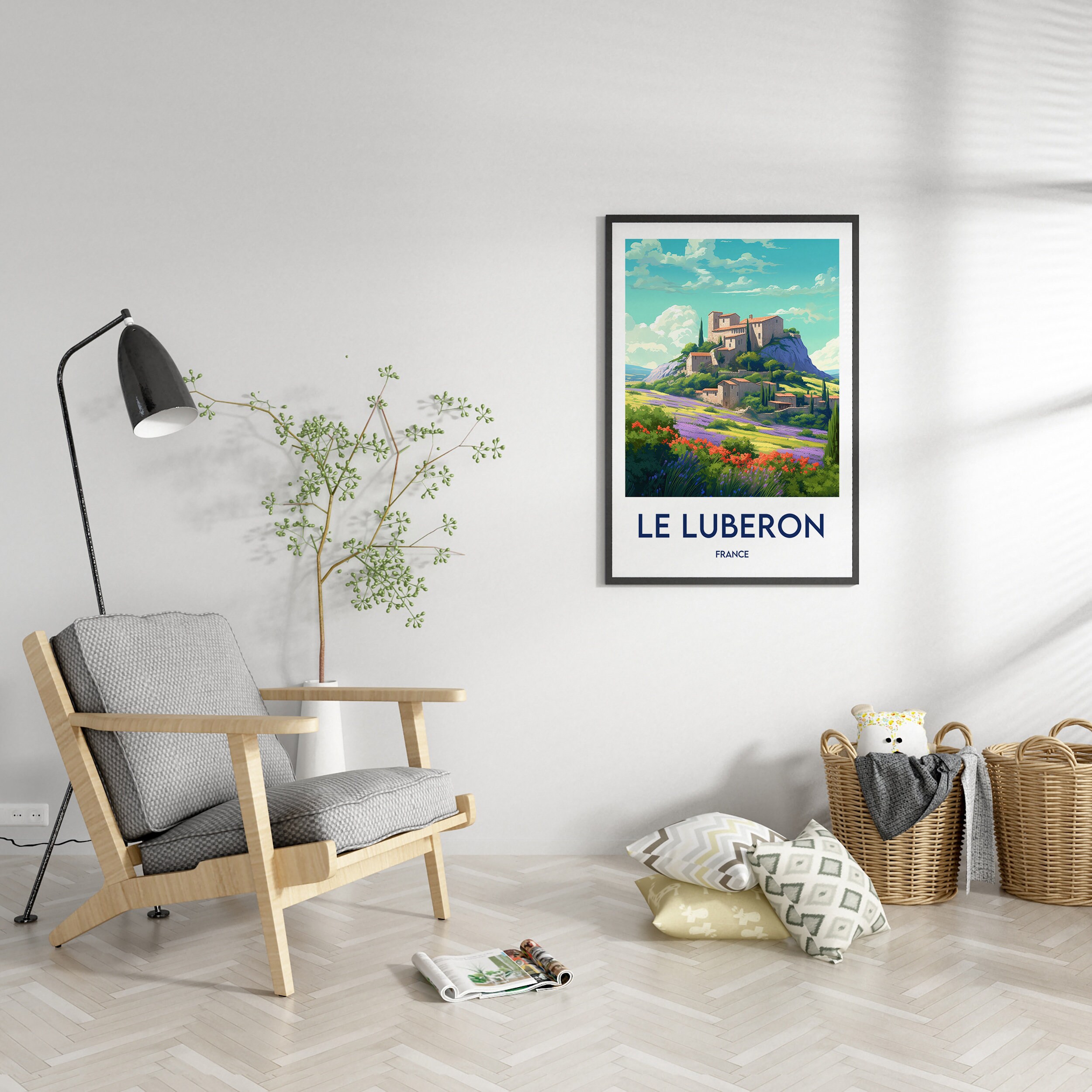 Das Luberon Poster, Luberon Druck, Luberon Illustration, Provence ...