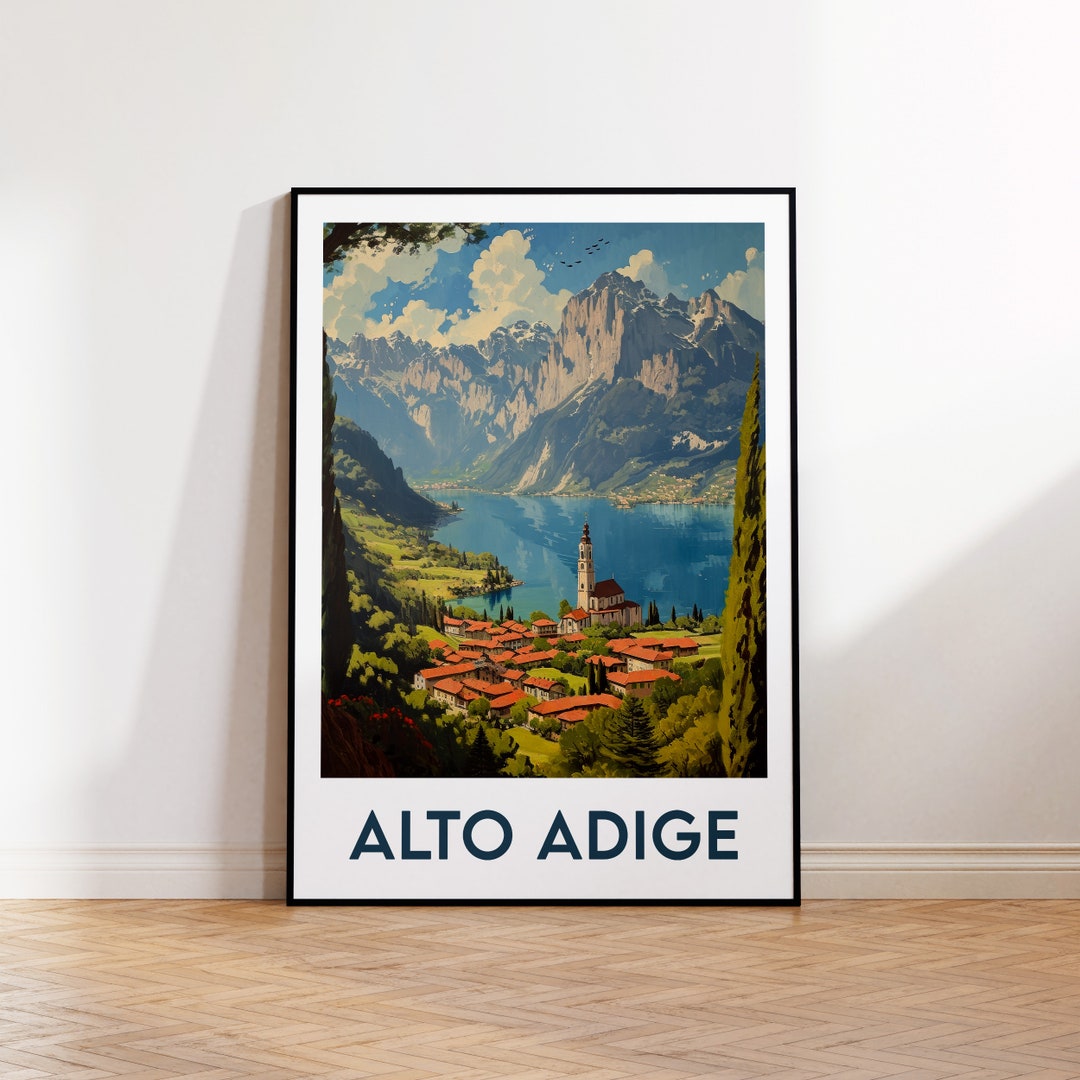 Alto Adige Poster, Alto Adige Art Print, Alto Adige Italia, Vintage ...