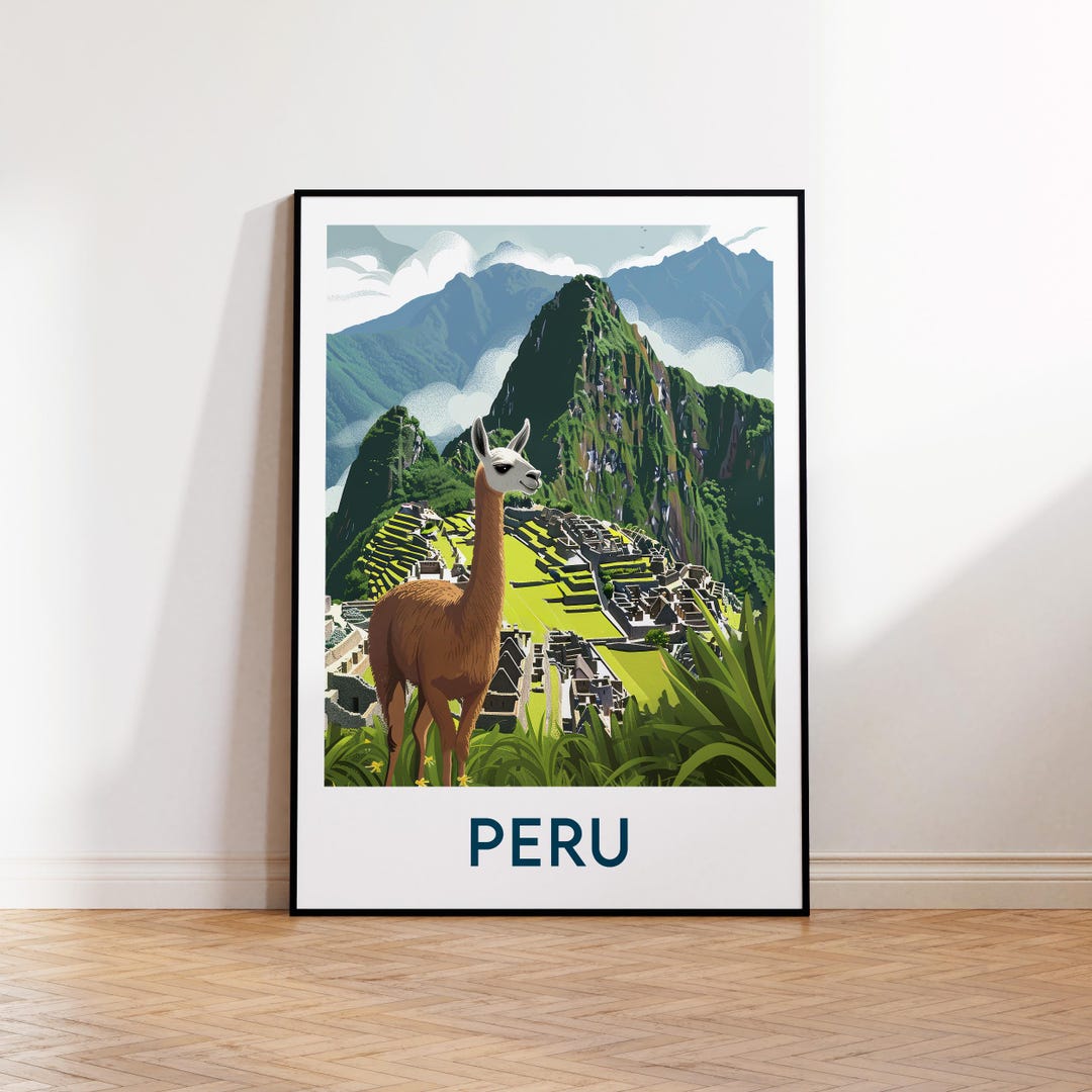 Peru Poster, Peru Art Print, Peru Illustration, Vintage Travel Poster ...