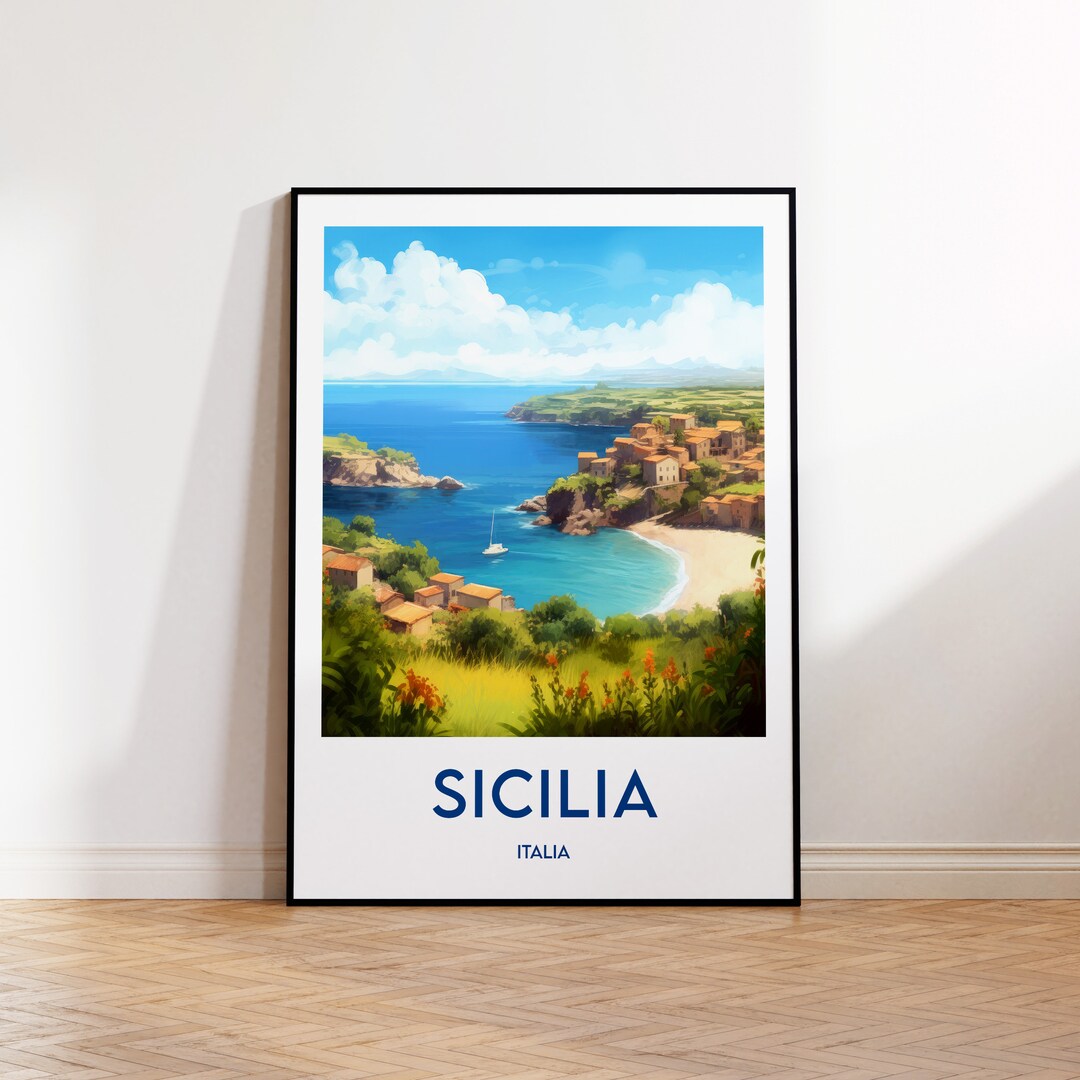 Sicily Poster, Sicily Italy Print, Sicily Island, Sicilia Gift, Vintage ...