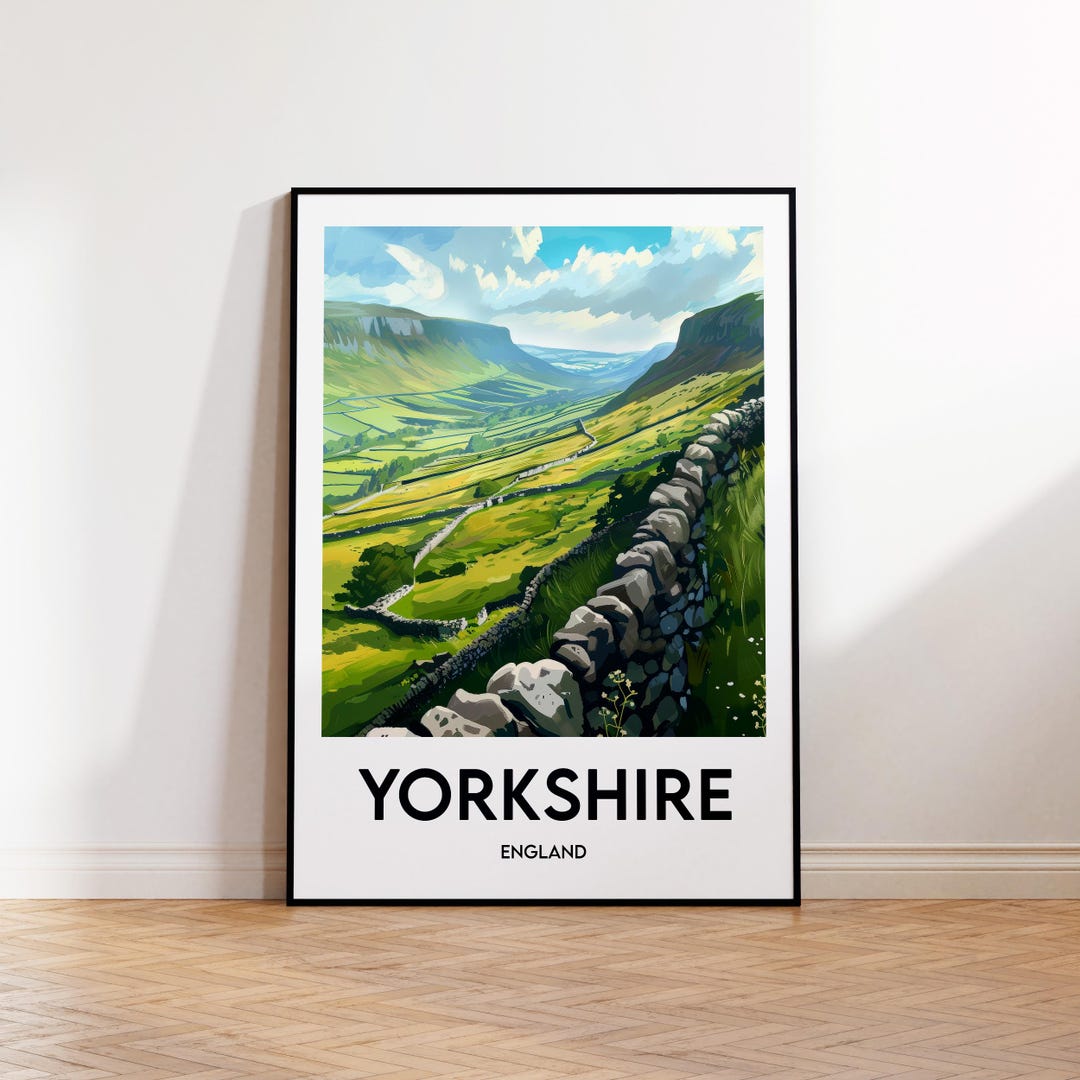 Yorkshire Poster, Yorkshire Art Print, Yorkshire England Customizable ...