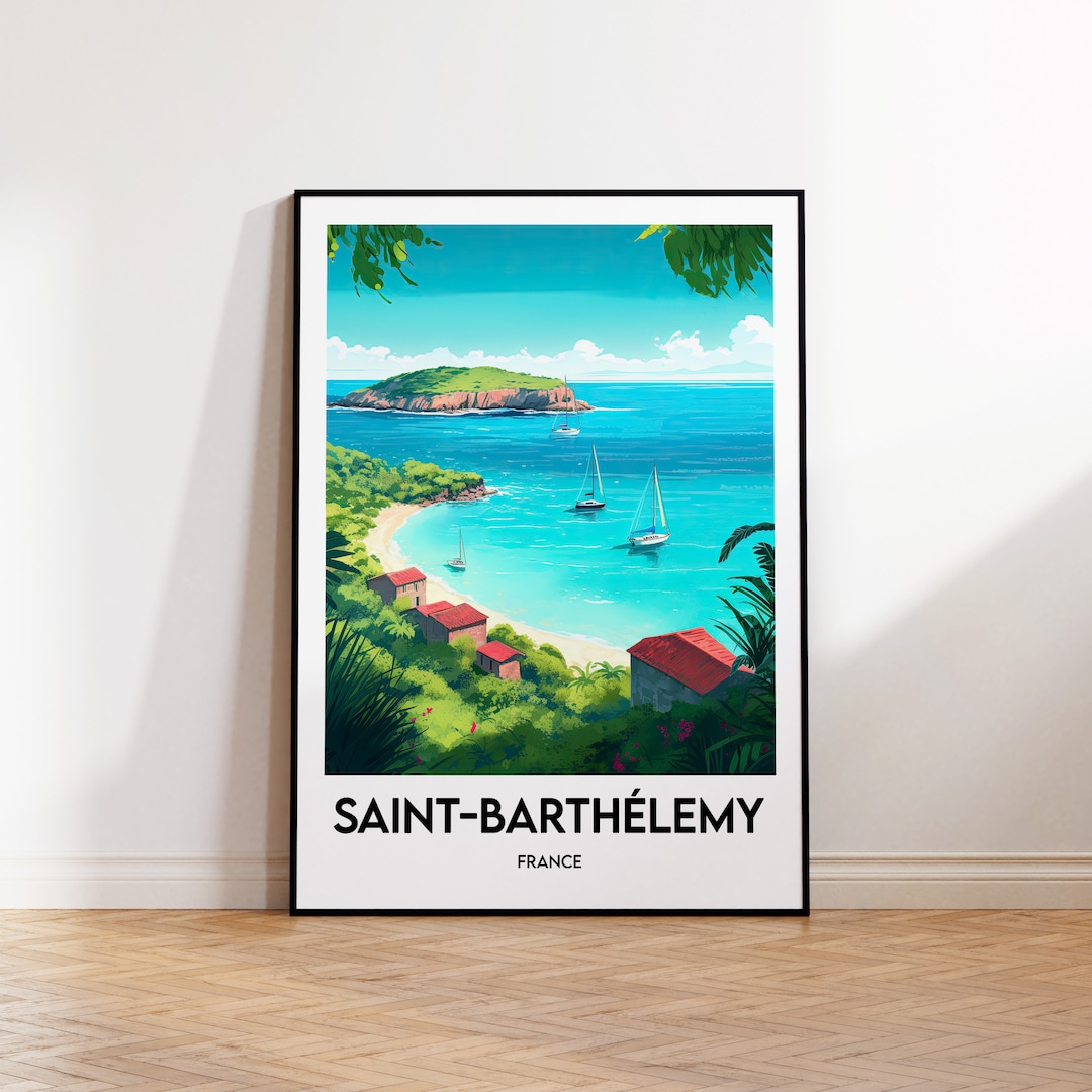 Saint Barthélemy Poster, St Barts Poster, Saint Barthélemy Print, Barthélemy Illustration, Saint ...