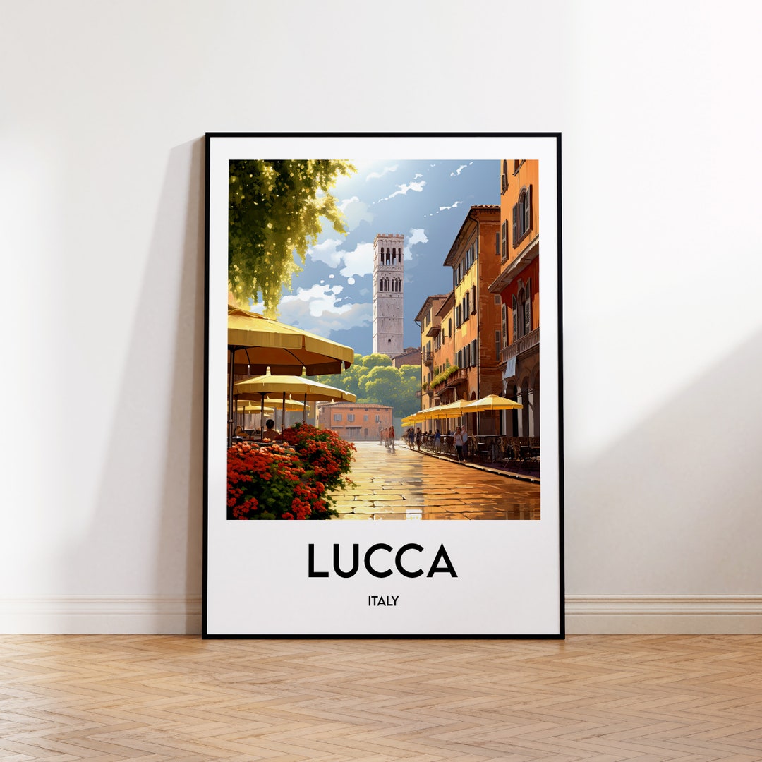 Lucca Poster, Lucca Print, Lucca Italy, Lucca Gift, Vintage Travel ...