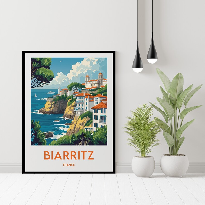 Biarritz Poster, Biarritz Art Print, Customizable Biarritz France ...