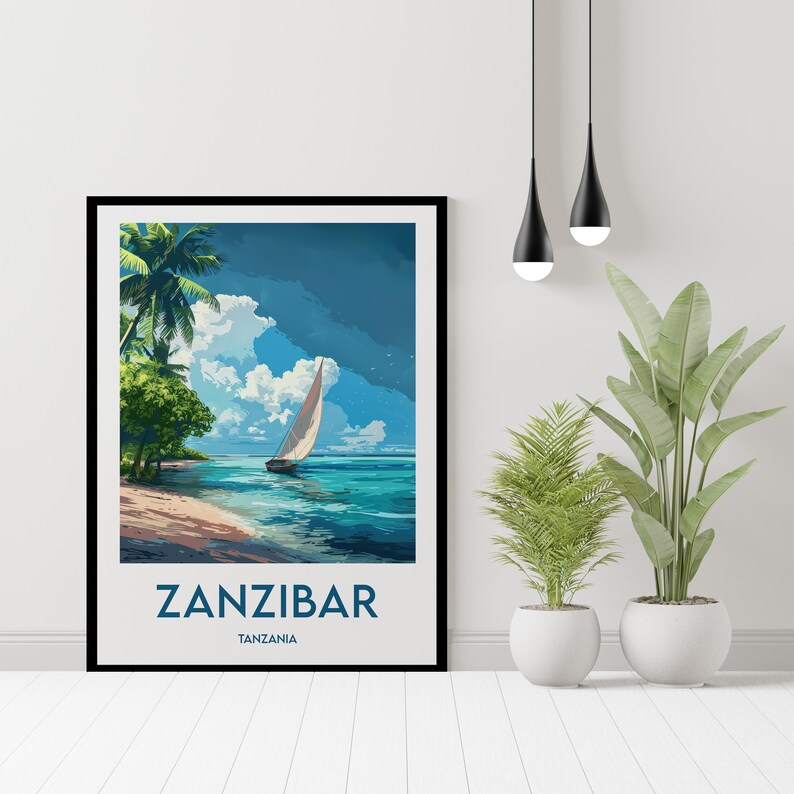 Zanzibar Poster, Zanzibar Art Print, Zanzibar Tanzania, Vintage Travel ...