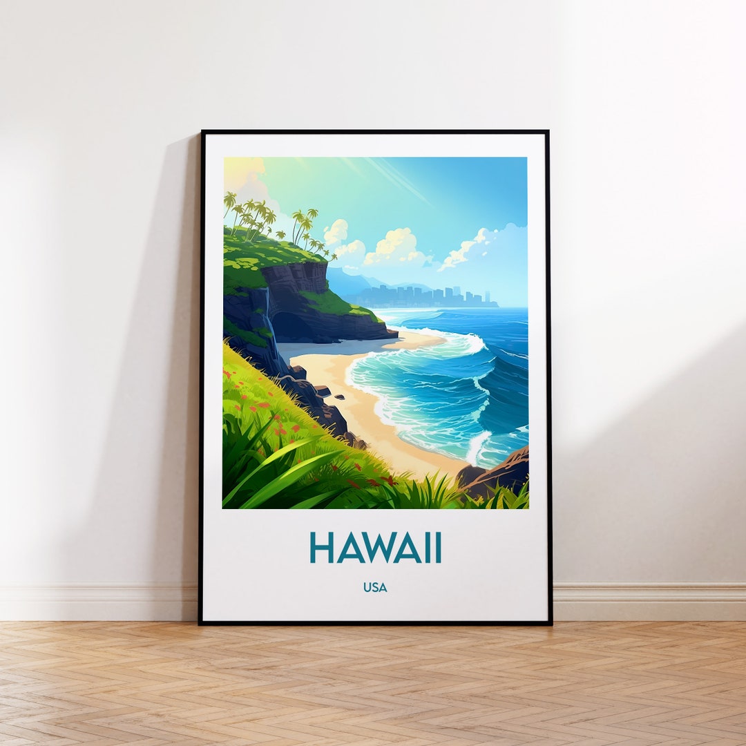 Hawaii Poster, Hawaiʻi Art Print, Hawaii Gift, Hawaii Wall Art, Hawaii ...